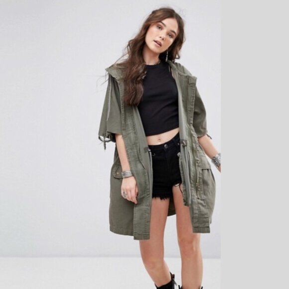 Free People | Jackets & Coats | Free People Army Jacket In Moss Green ...